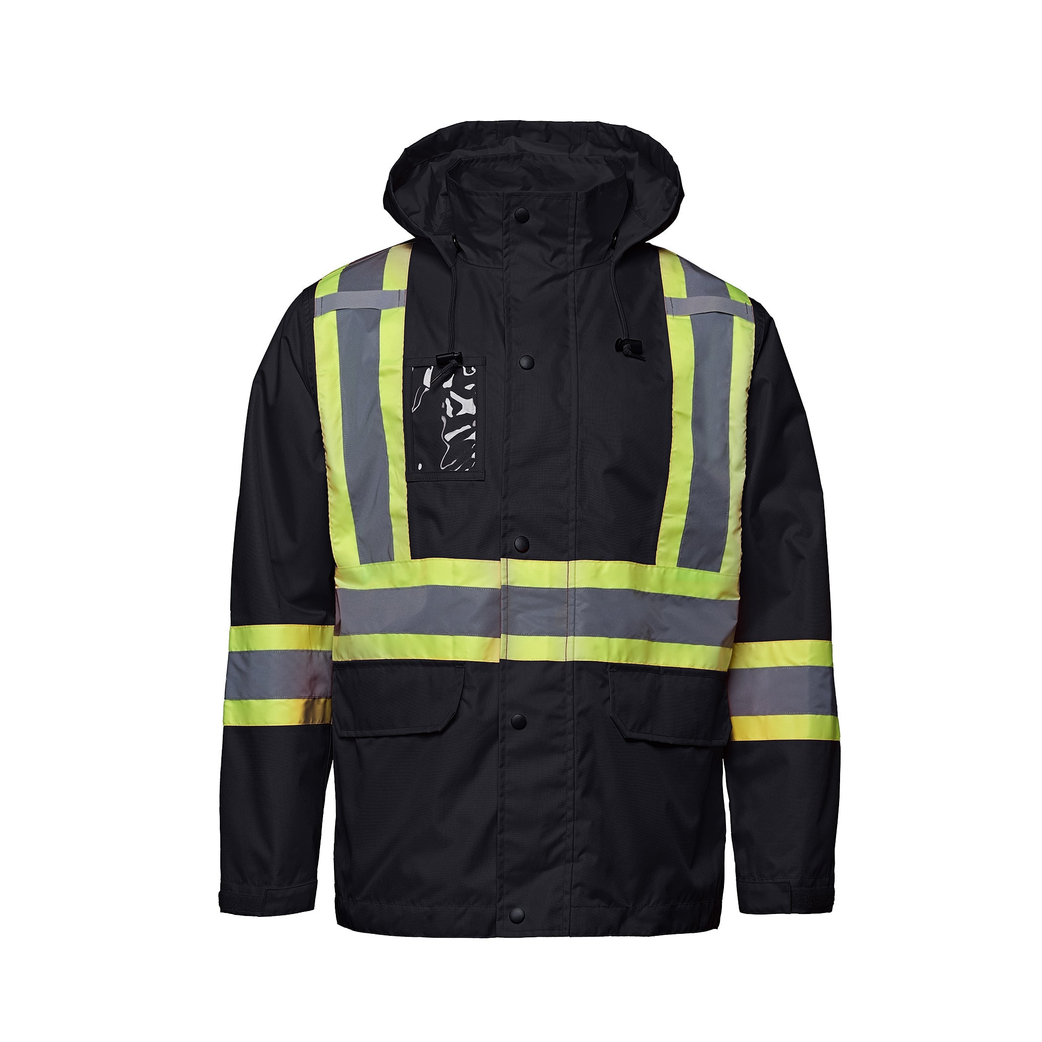L01205 - STORM - Full Length HI-VIZ Raincoat with Detachable Hood ...